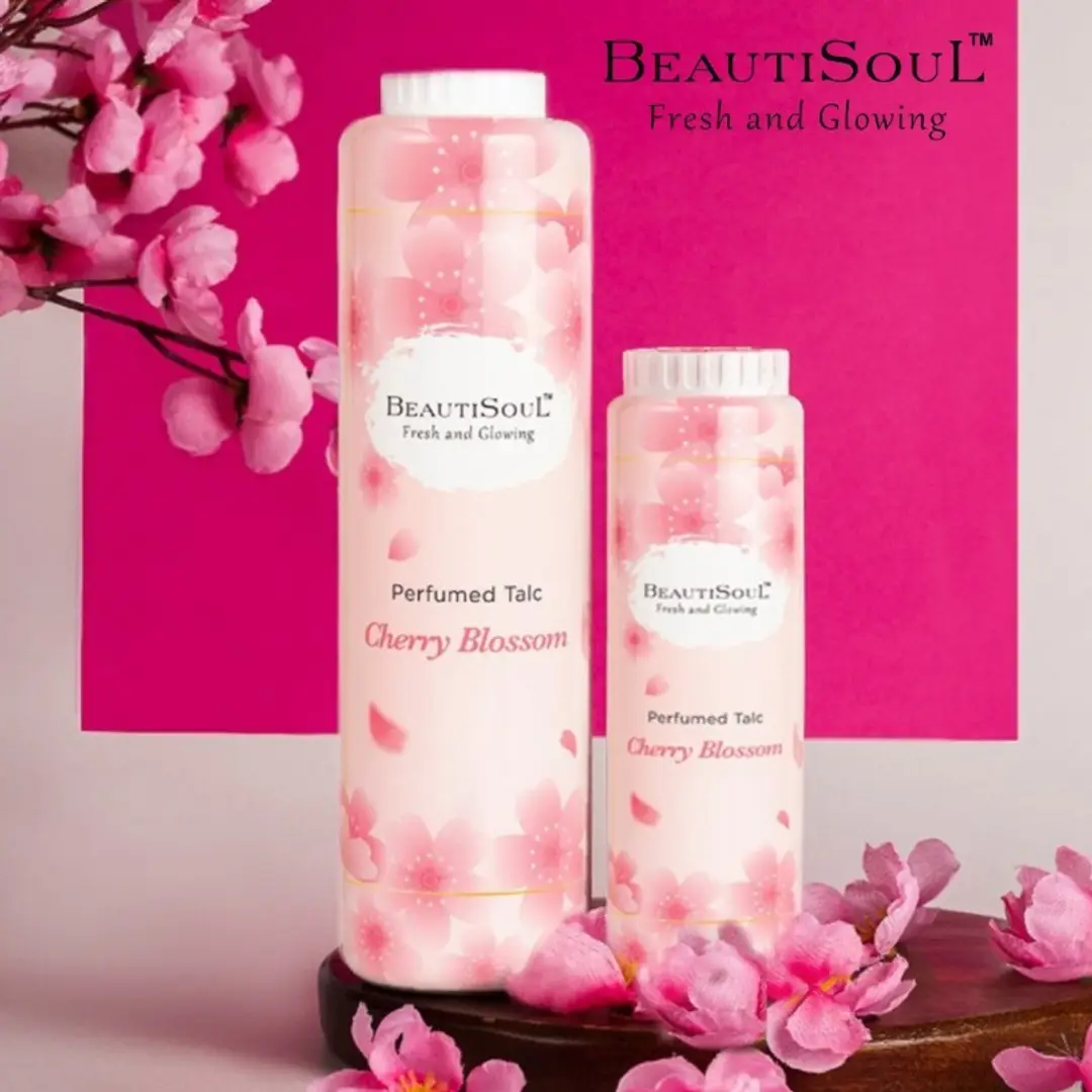 Beautisoul Cherry Blossom Talcum Powder for Women IFRA Certified Fragrance Body Talcum powder 300gm 100gm Talcum Powder Combo Offer